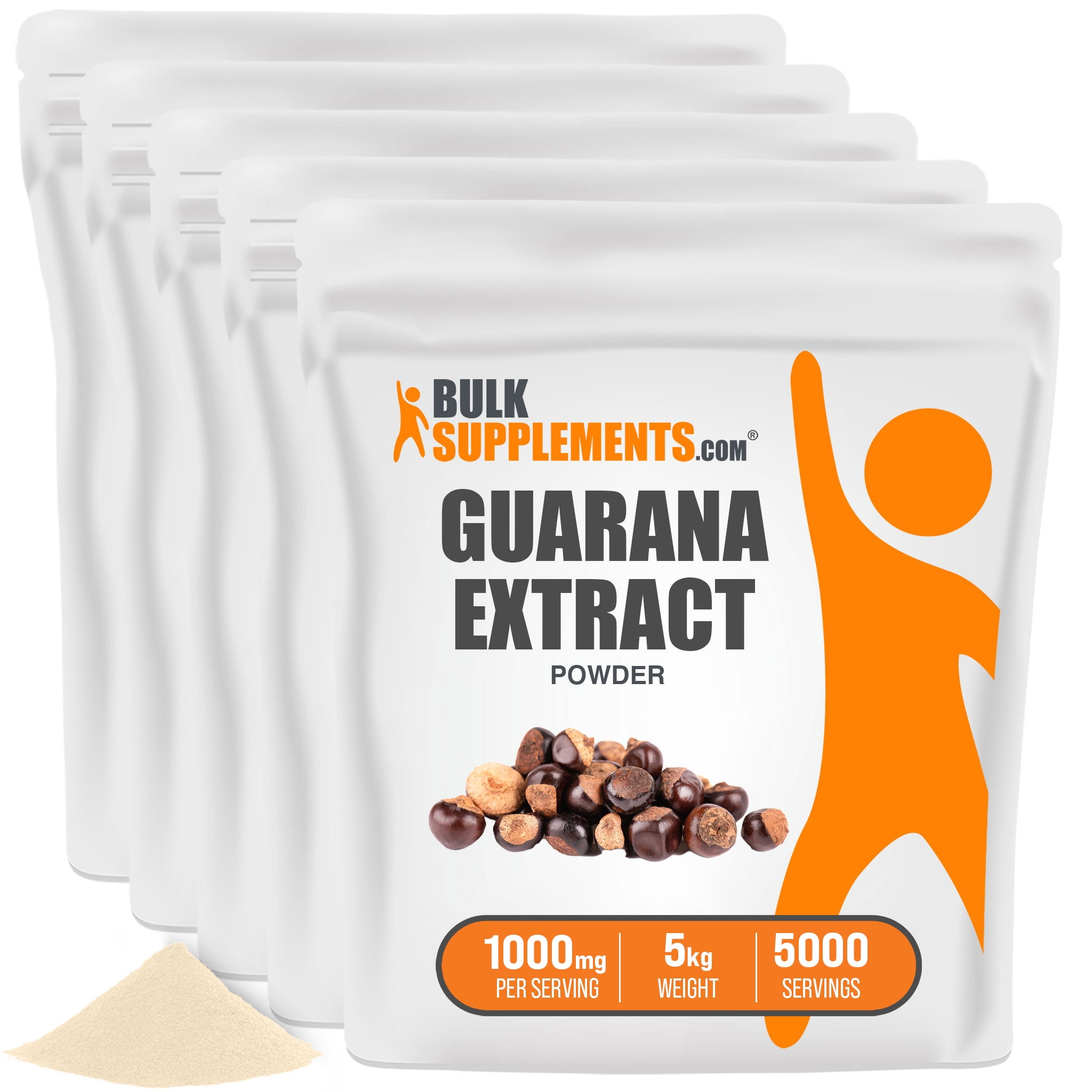 BulkSupplements.com Guarana Extract Powder, 1000mg - Caffeine ...