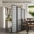 JOSTYLE 4 Panel Shoji Screen Room Divider, Privacy Partition, Wood, 5.9 ...