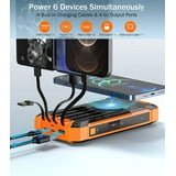 36000mAh Solar Charger Power Bank 15W Fast Charging with 4 Cables ...