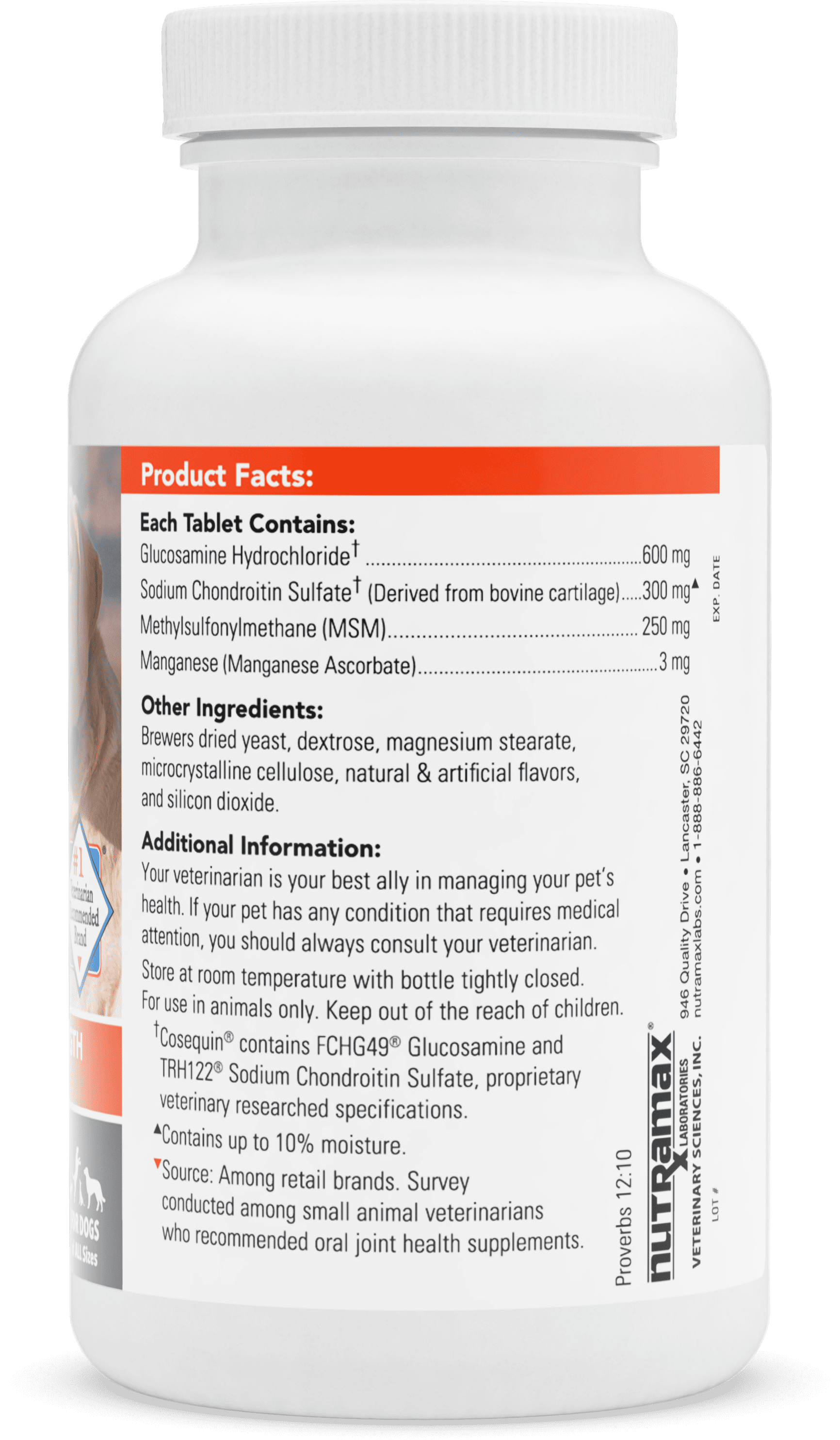 Nutramax Cosequin Maximum Strength Joint Health Supplement for Dogs, 60 ...