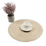 Coolmade Washable Circular Table Mats, Woven Round Place Mats, Set of 4 ...