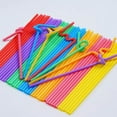 200 Pcs Colorful Plastic Long Flexible Straws 0.23 Inch Diameter 10.2 ...