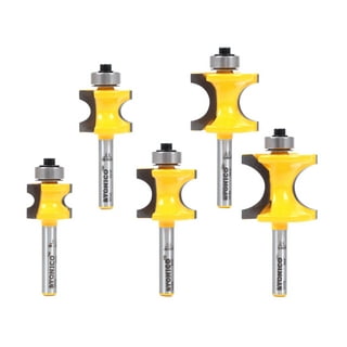 Yonico 5 Bit Bullnose Router Bit Set C3 Carbide 1/2" Shank- 13515 ...