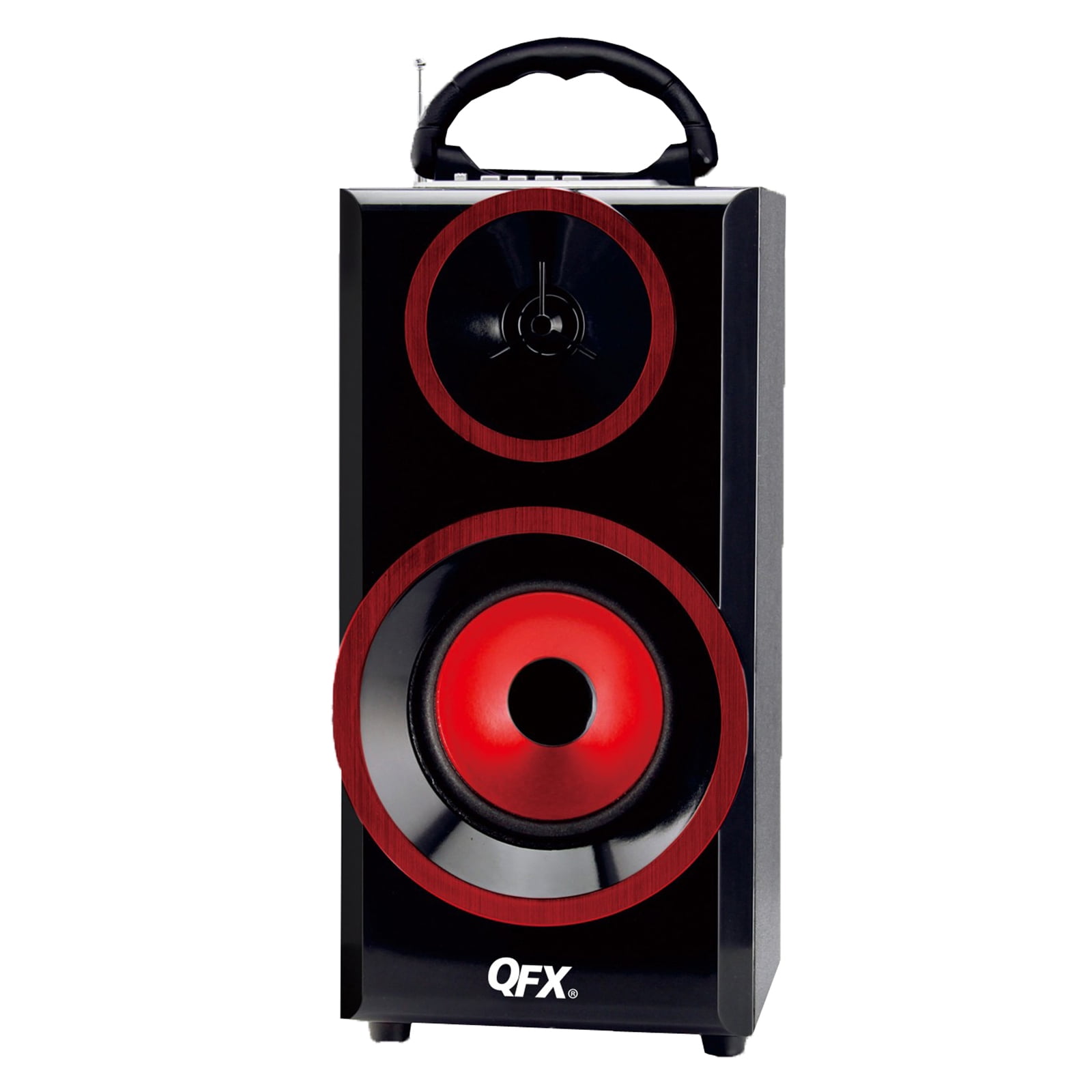 QFX BT Multimedia Boom Box with RM Radio- Red - Walmart.com
