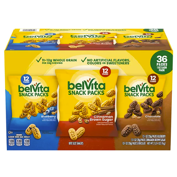 belVita Bites Breakfast Biscuits Variety Pack (36 pk.) - Walmart.com