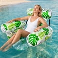 Inflatable Pool Float Chair with Headrest Armrests and Air Pump PVC ...