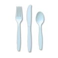 Touch of Color Premium Plastic Cutlery Assortment, Pastel Blue, 24 ...