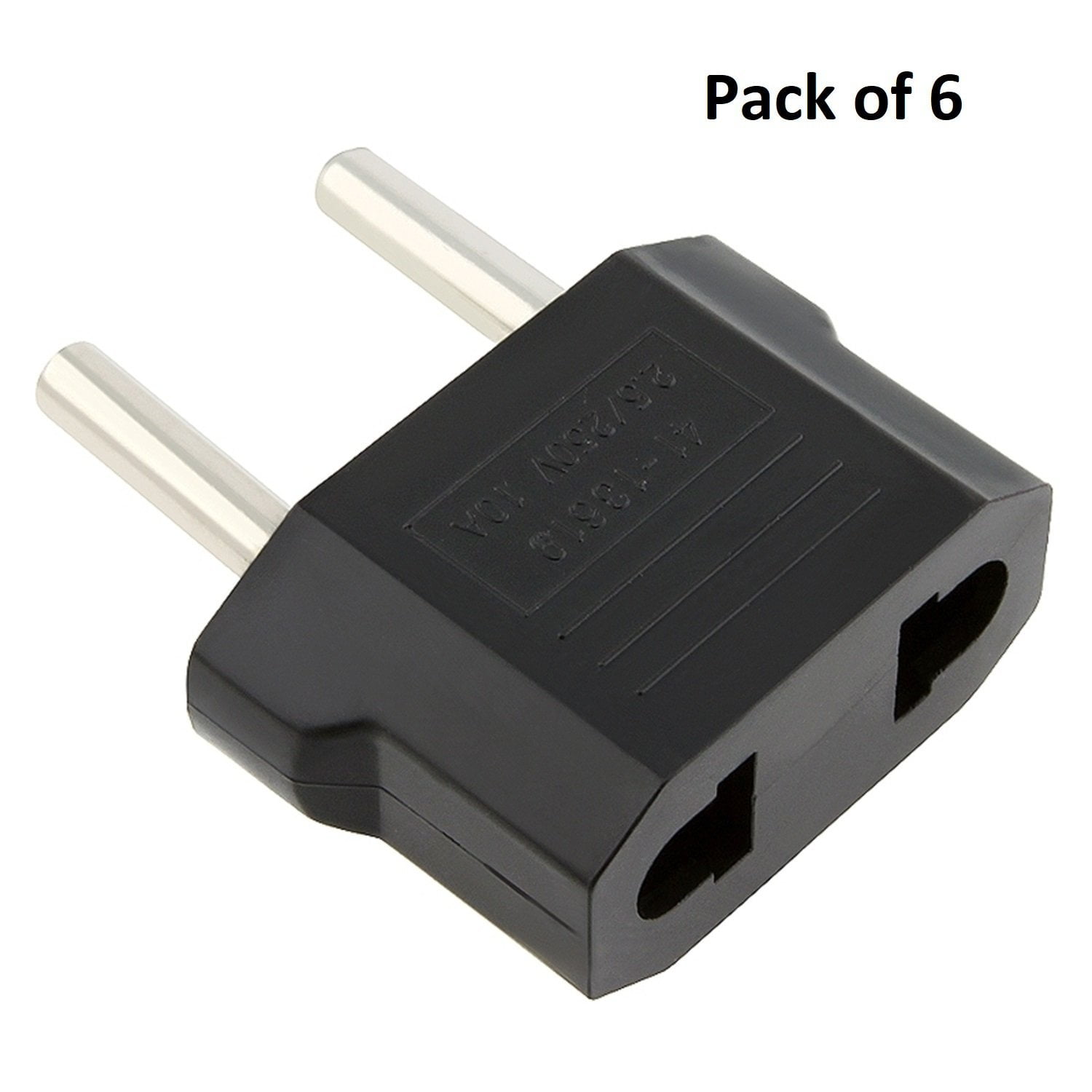Deluxe Travel 6 pack Europe/Asia Adapter Plug Converter - Walmart.com
