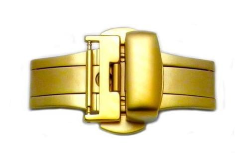 Gold Tone 20mm Push Button Butterfly Deployment Clasp - Walmart.com