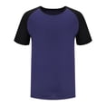 Awdenio Mens T-shirts Short Sleeve Casual T Shirt Color Block Slim Fit ...