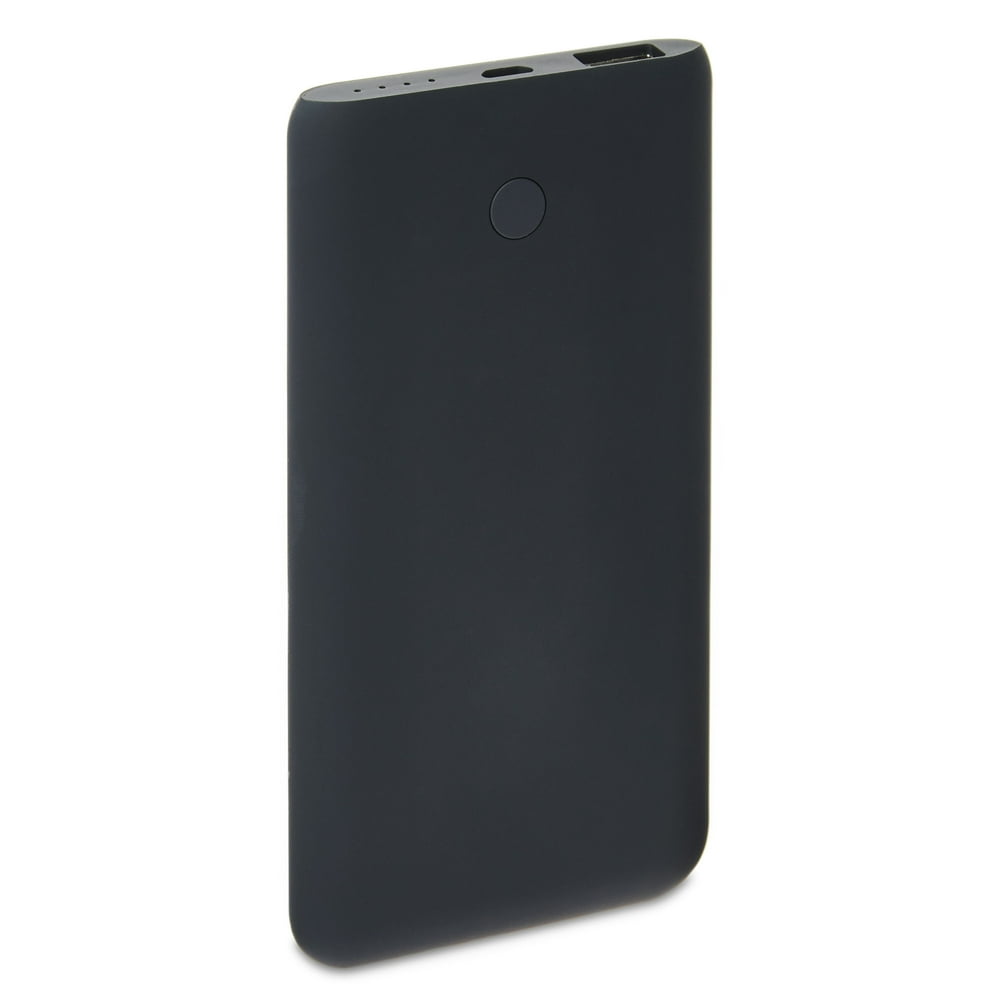 onn. Slim Portable Battery, 1x Charge, 5000 mAh, Black - Walmart.com ...