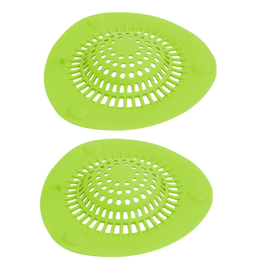 Uxcell 145mm Diameter Silicone Drain Hair Catcher Strainer Green 2pcs