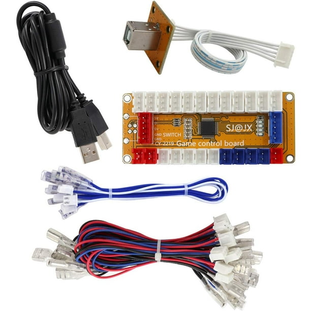 SAYDY Arcade Game USB Encoder Zero Delay 2 Player Gamepad LED Button Joystick Controller for ...