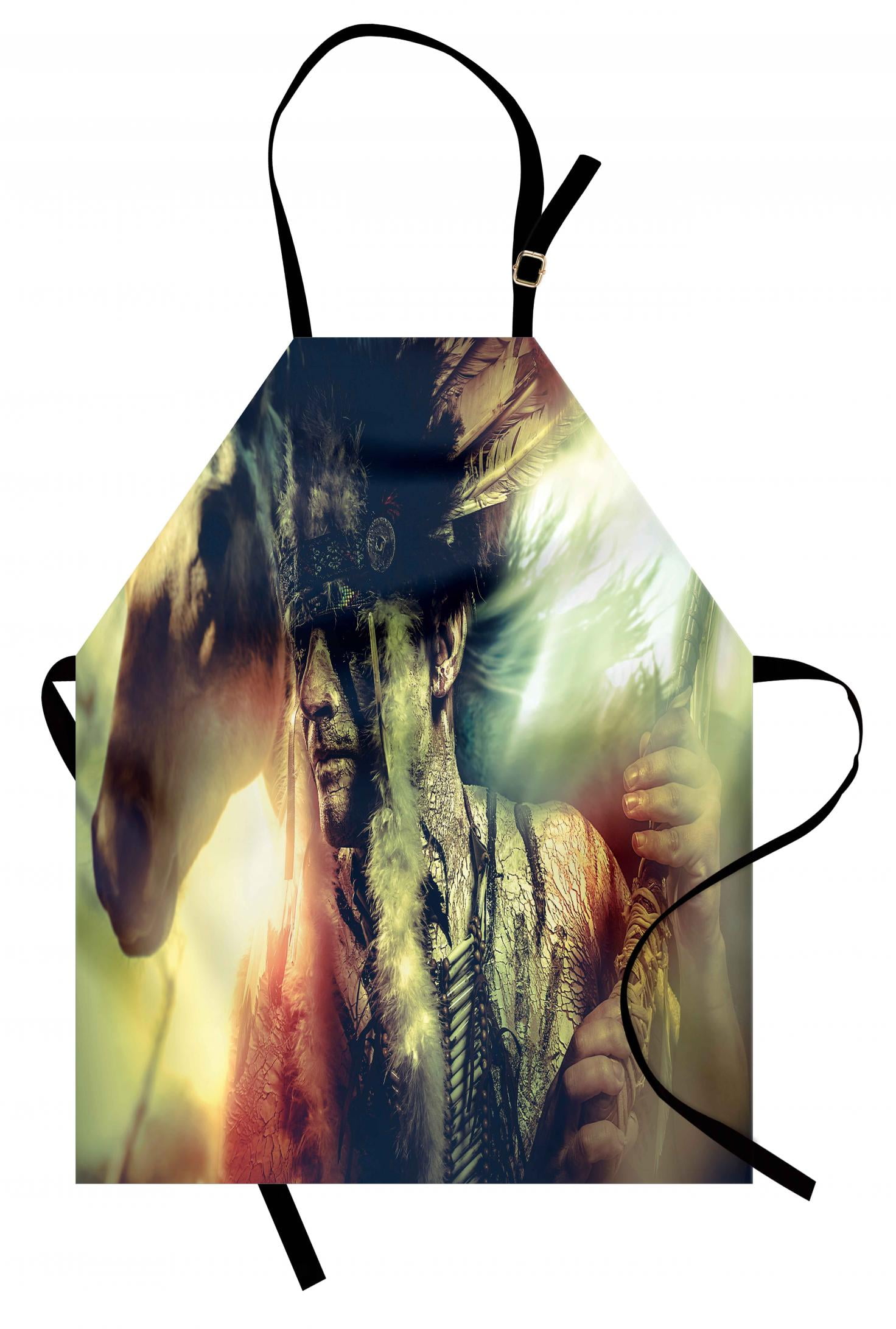 Tattoo Apron Brave Native American Warrior Chief of Tribe with Noble ...