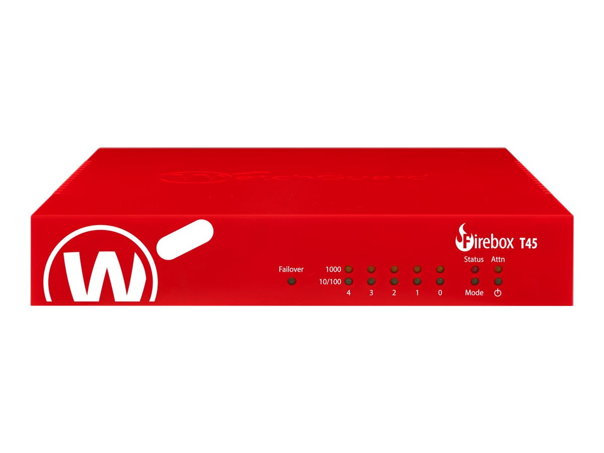 WatchGuard Firebox T45-W-PoE - Security appliance - with 3 years Basic Security Suite - 5 ports ...