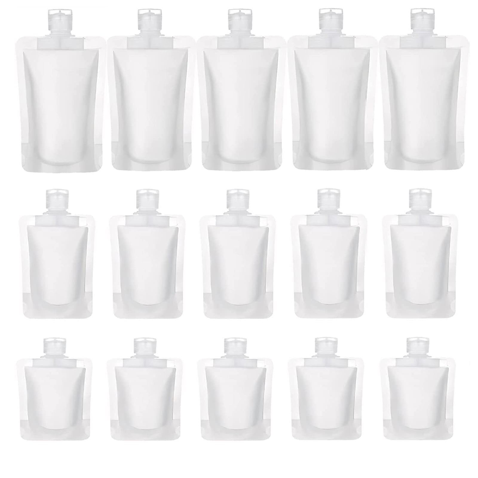 15pcs Travel Size Refillable Empty Squeeze Pouch for Toiletry, Lotion ...