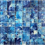 Bahamas Light Blue Mix Glass Tile Pool Tile and Wall Tile and Deco 12in ...
