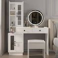 Ktaxon Dressing Table Set with 3-Color Lighted Mirror, Vanity Table ...