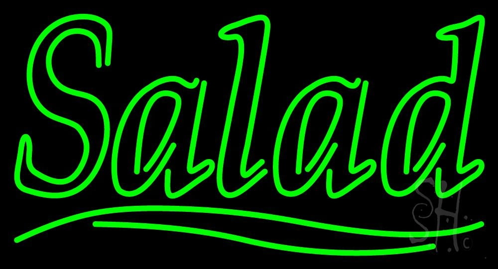 Green Salad LED Neon Sign 20 x 37 - inches, Black Square Cut Acrylic ...