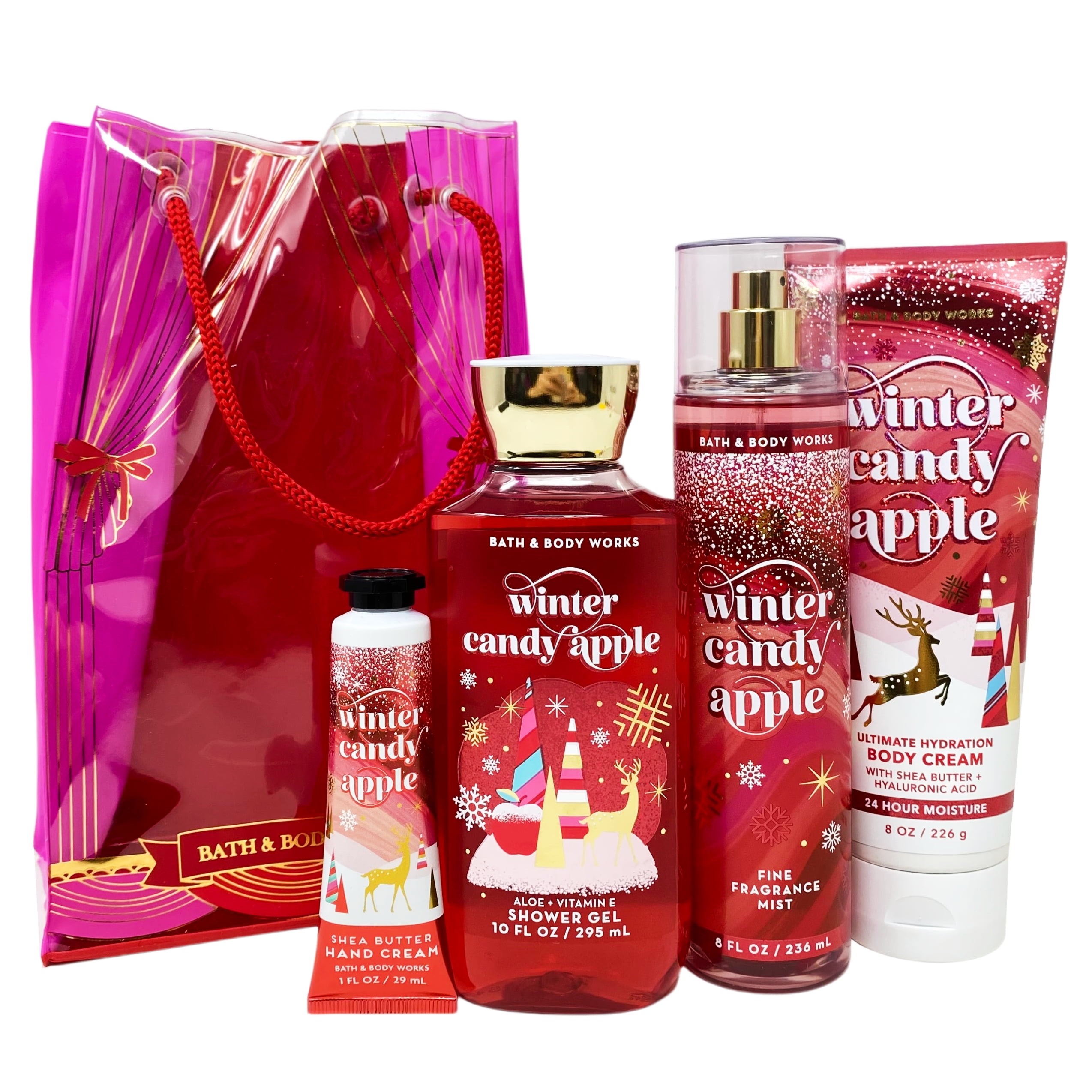Bath & Body Works WINTER CANDY APPLE Gift Bag Set - Fine Fragrance Mist ...