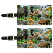 Tyrannosaurus Rex T Rex Dinosaur Raptor Leather Luggage ID Tag Suitcase ...