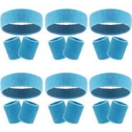 18 Pcs Sweatbands Headband Wristband Set Colorful Striped Terry Cloth ...