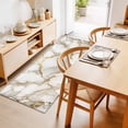 Abstract Marble Gold Stripe Art Rectangle Rug 2'x6' Watercolor Natural ...