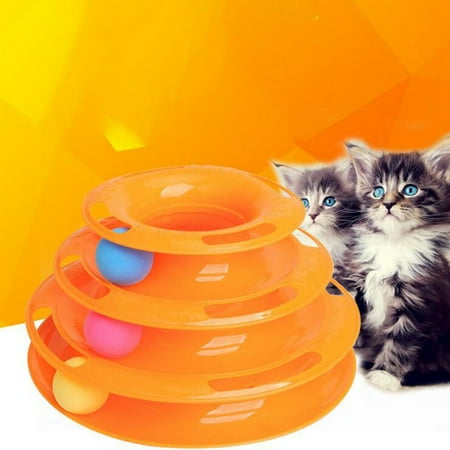 Pet Cat Toy Three-layer Cat Carousel Three-layer Tower Track Cat ...