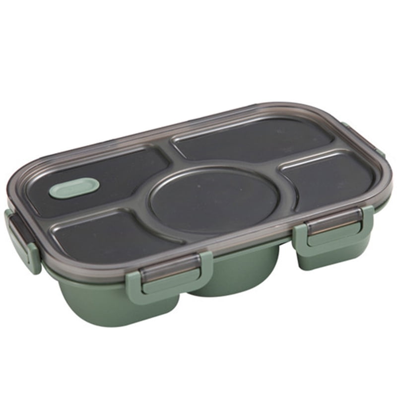 Microwave Divided Plate Lunch Box with 5 Compartments Portable Bento ...