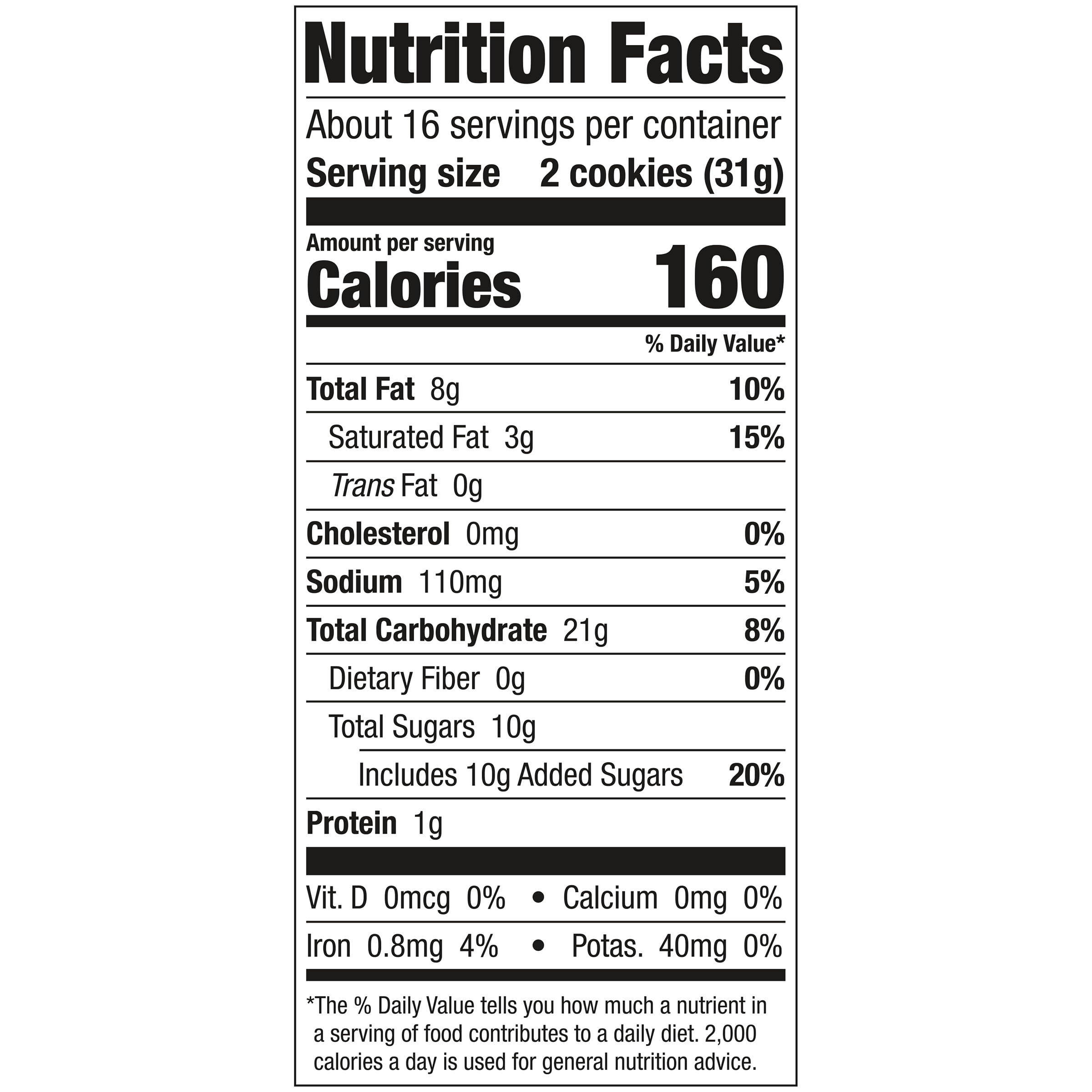 Keebler Chocolate Chip Cookies Nutrition Facts