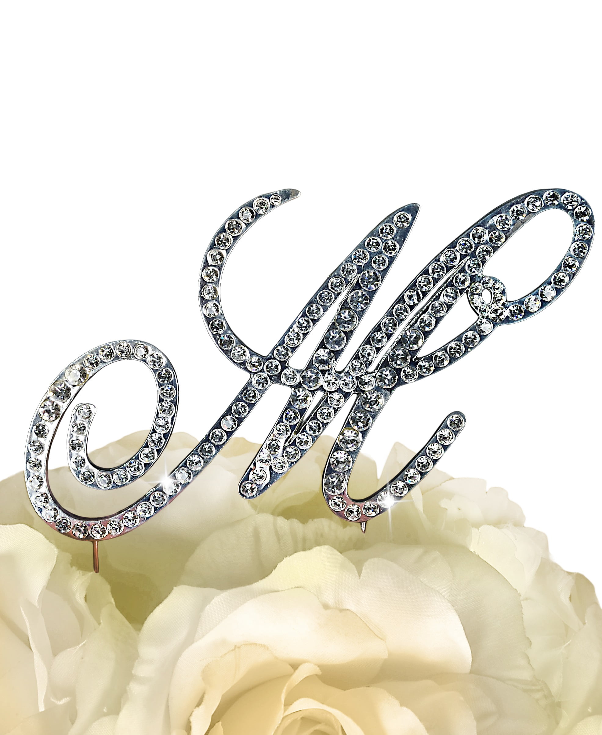 Victorian Collection Rhinestone Monogram Cake Topper - Letter M ...
