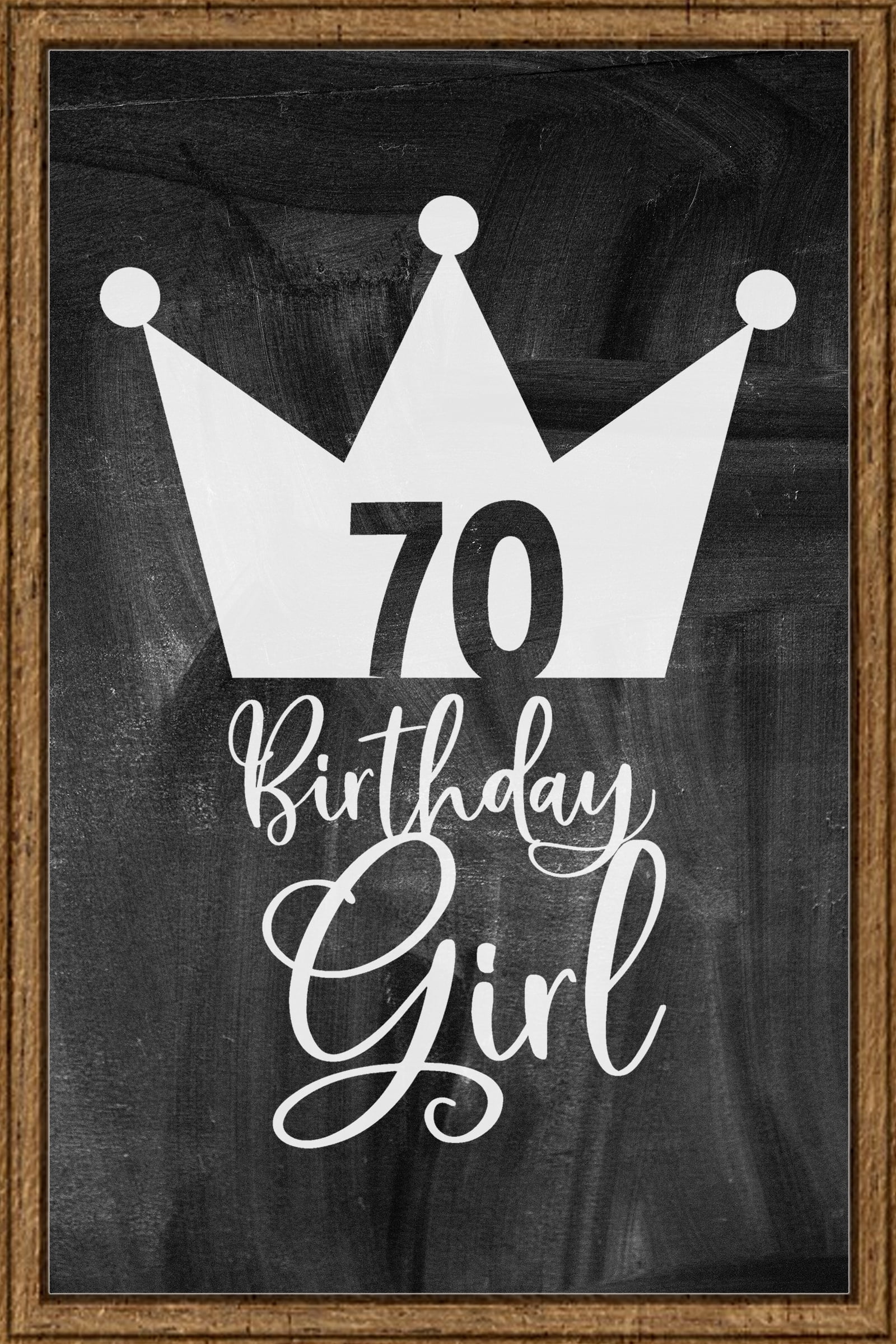 Birthday girl cursive 70 crown seventy getting older celebrate Tin Sign ...