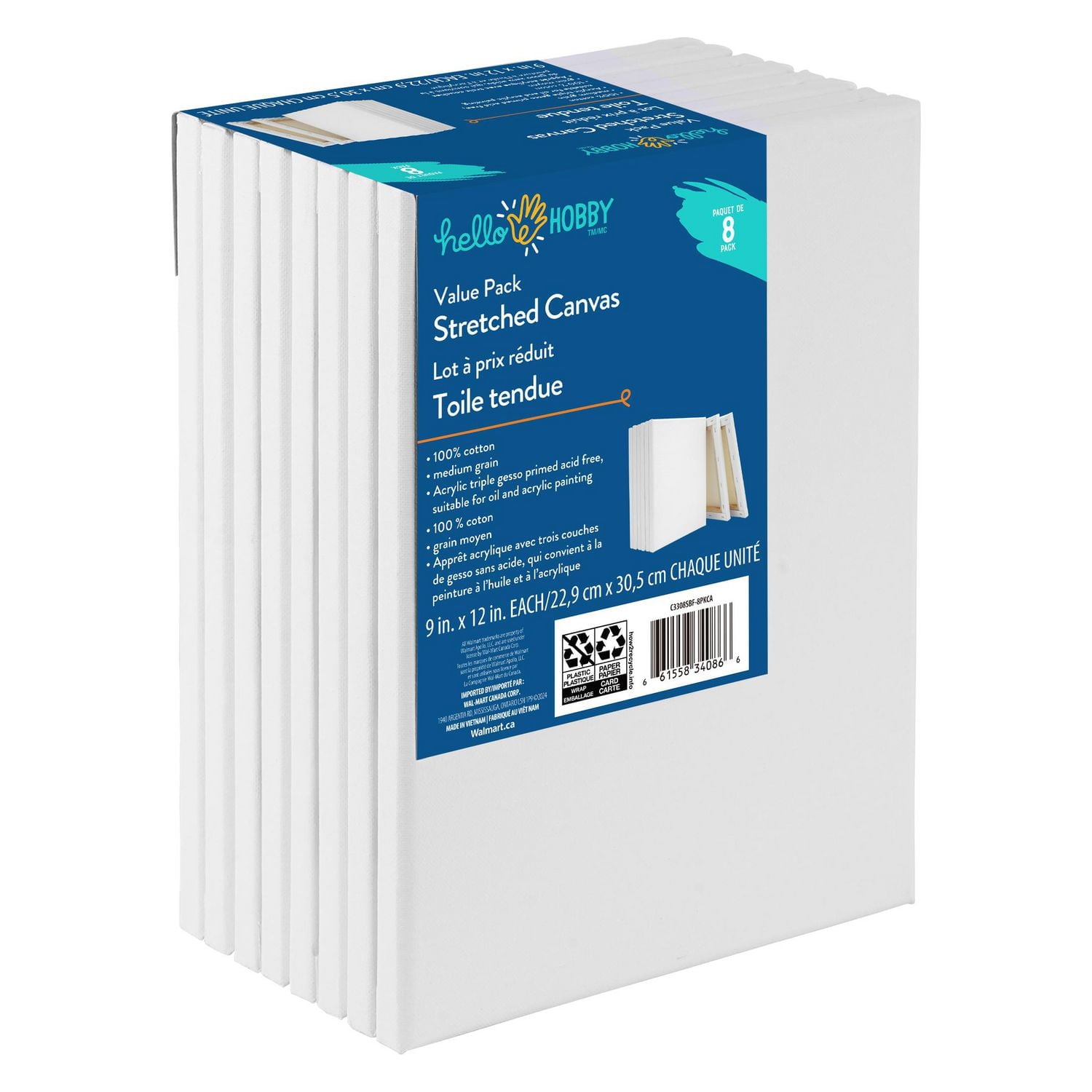 Click here for Hello Hobby Stretched Canvases 8 Pack Value Pack 9... prices