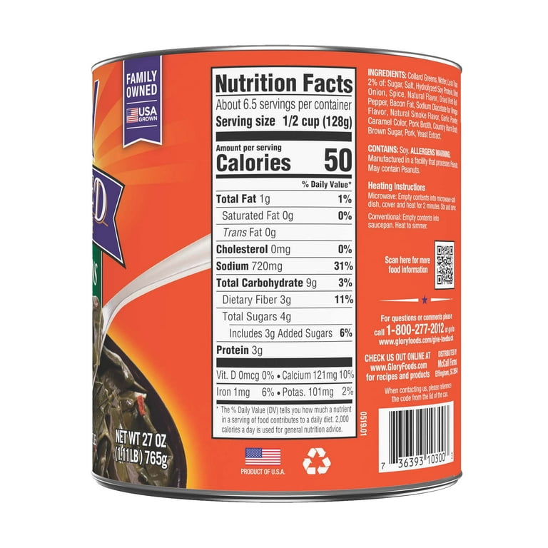 Canned Collard Greens Nutrition Facts - Home Alqu