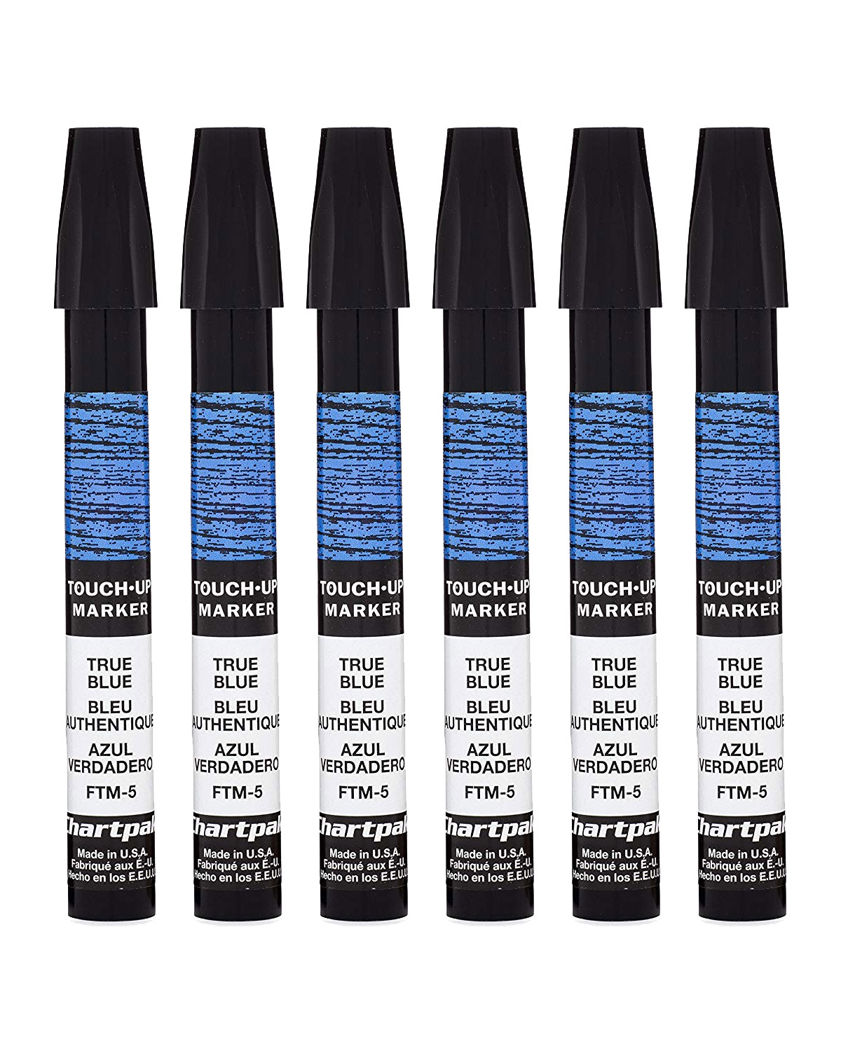 Chartpak Wood Frame Touch-Up Marker, Tri-Nib, True Blue, 6 Pack (FTM5 ...