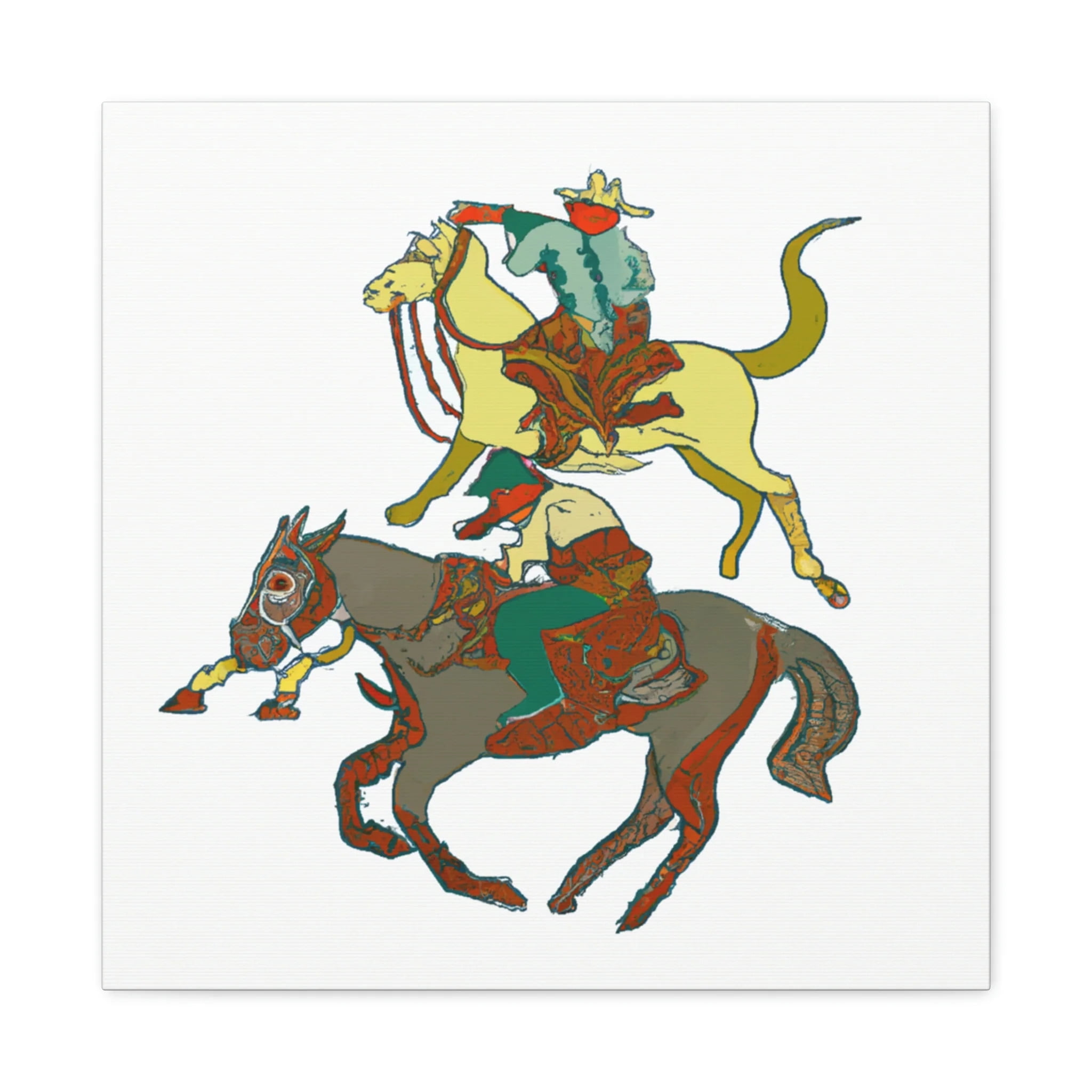 Rodeo Folk Art Scene - Canvas - Walmart.com