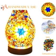 Mosaic Vase Lamp, Turkish Moroccan Table Lamp，Colorful Handmade Glass ...