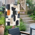 Abstract Color Block Garden Flag 28x40 Inch Black Beige Orange Brush ...