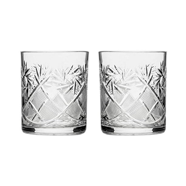 Set of 2 Cut Crystal Scotch Whiskey Whisky Rocks Glasses 11-oz, Old ...