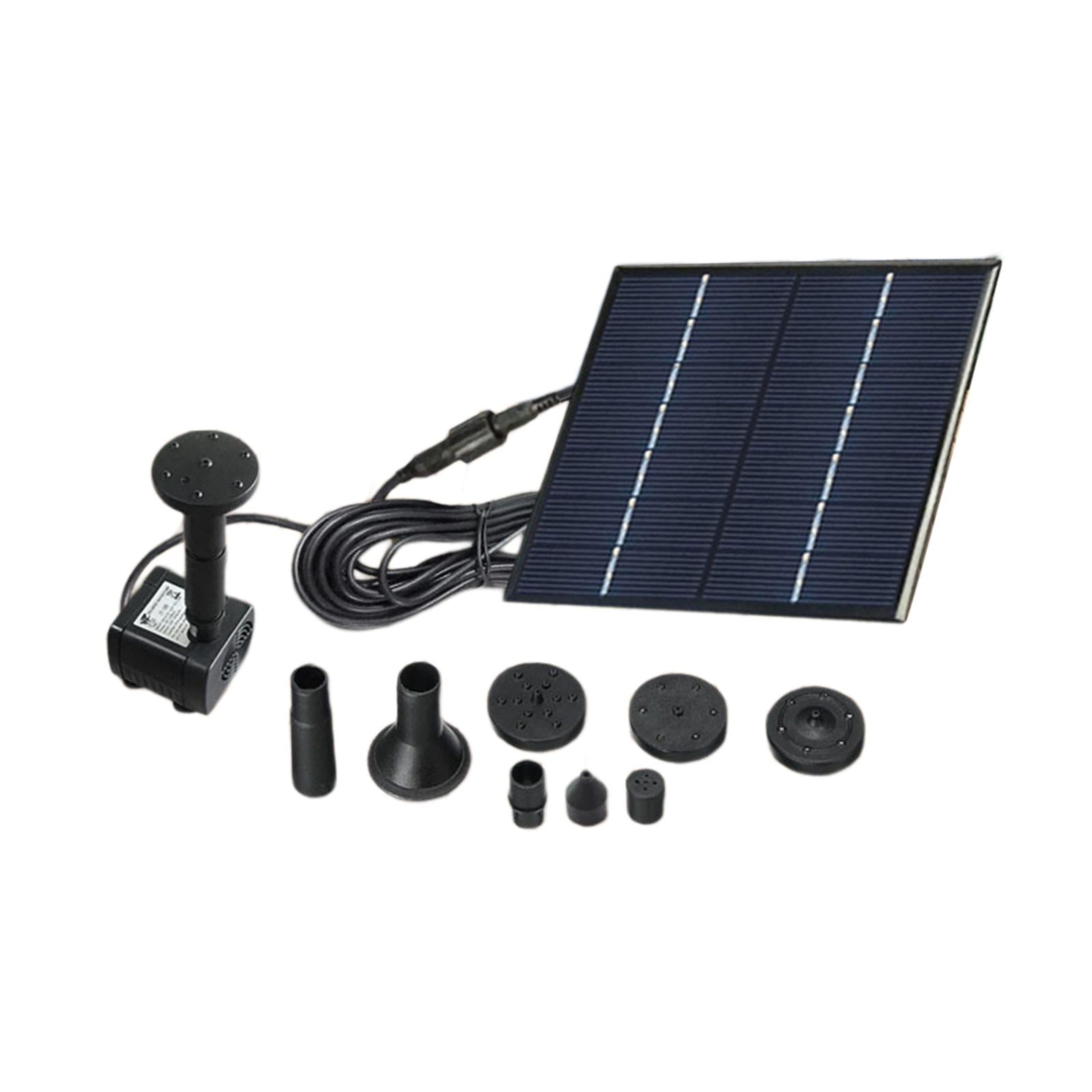 Bomba solar para estanque con boquillas 1.4W Mini bomba solar Bomba de ...