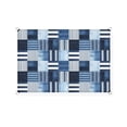 Blue Patchwork Sun Shade Sail 8'X10' Blue Checkered Linen Texture ...