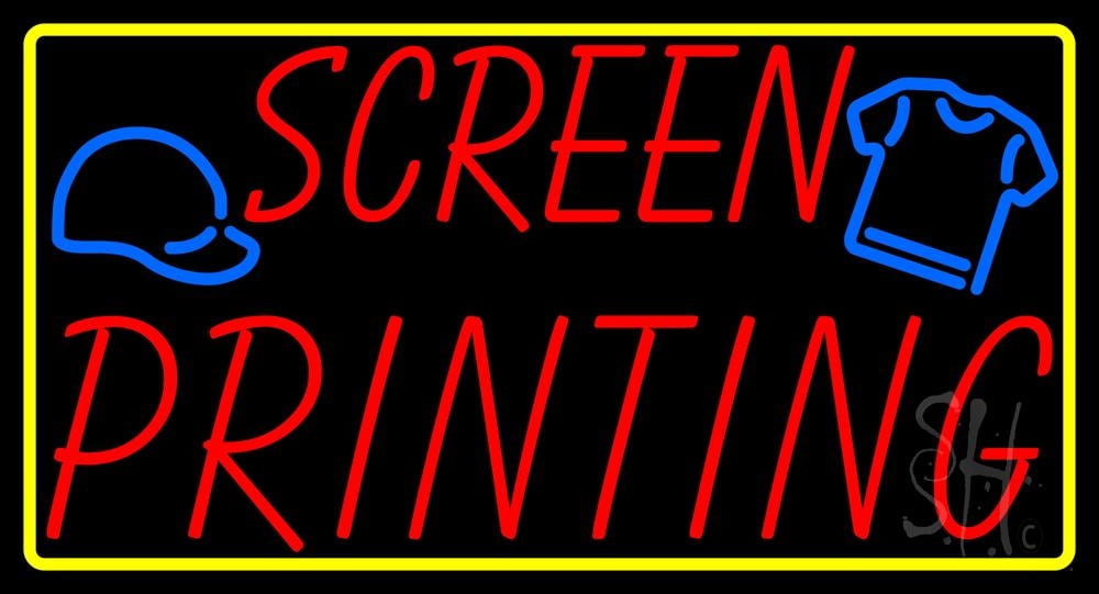 Screen Printing LED Neon Sign 13 x 24 - inches, Clear Edge Cut Acrylic ...