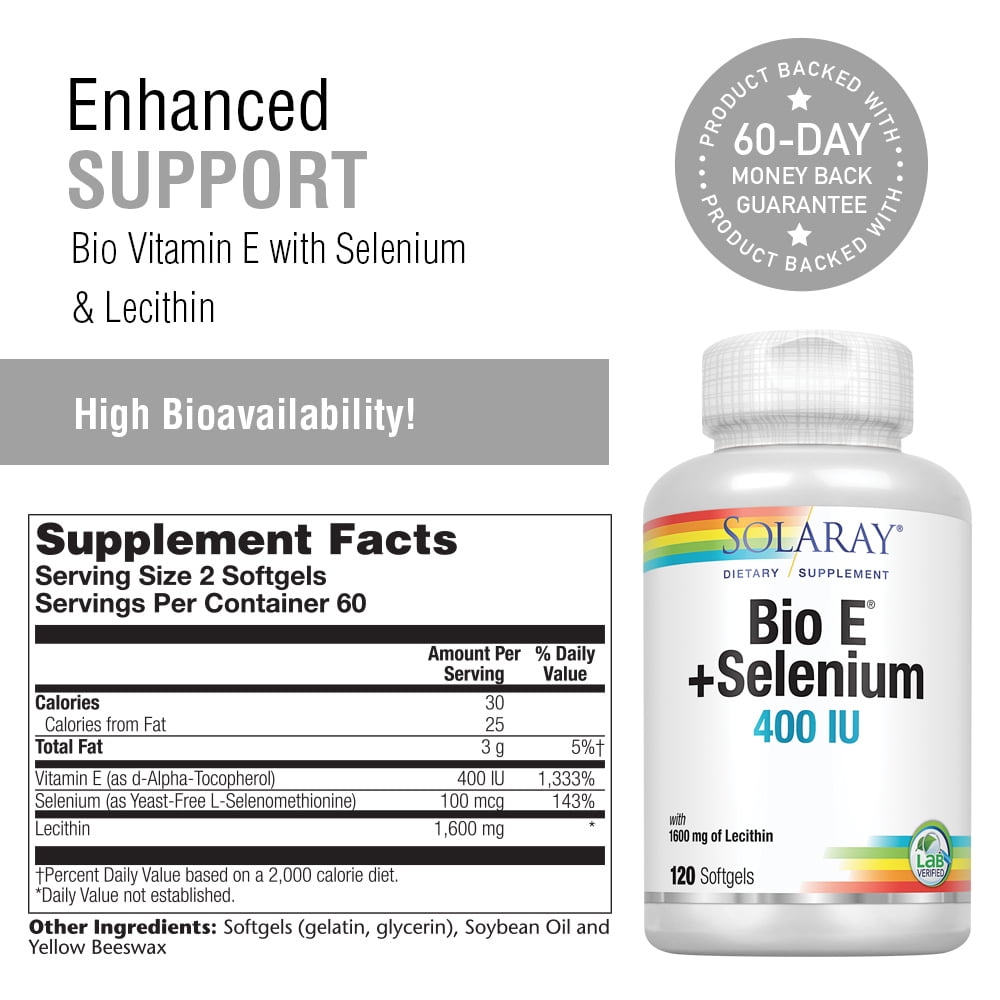Buy Solaray Bio Vitamin E with Selenium 400IU | Healthy Cardiac ...
