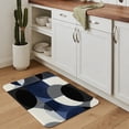 Abstract Round Front Door Mat Indoor Entrance, Visual Art Blue Black ...