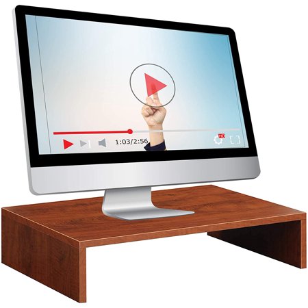 Halter Computer Desk Workstation Monitor Riser, Wooden Desktop Monitor ...