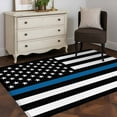 Blue White American Police Flag 3'x5' Washable Rug, Honoring Law ...