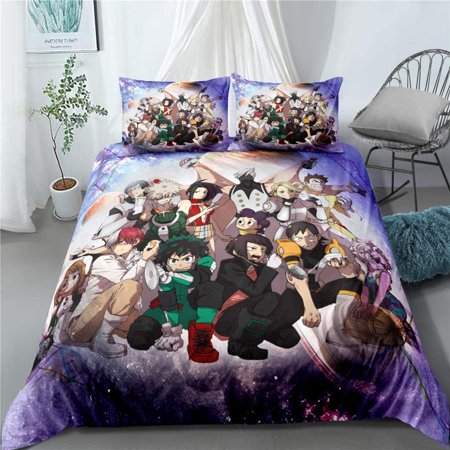 My Hero Academia Bedding Set for Boys Girls Queen Size 3 Pieces 3D ...