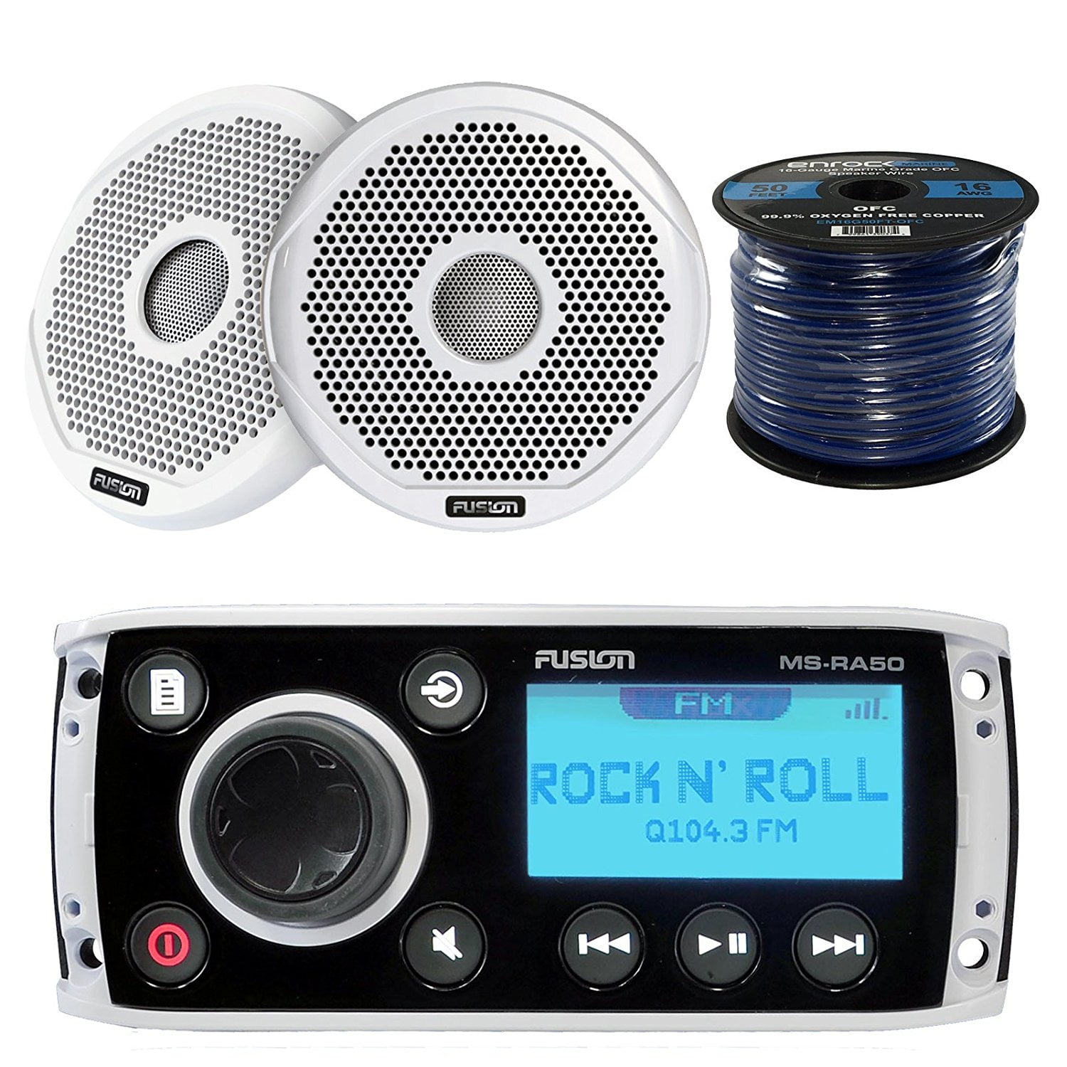 Fusion MS-RA50 AM/FM AUX iPod Bluetooth Ready Marine Boat Yacht Radio ...