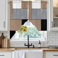 Brown Gray Swag Curtain Valance for Window 2 Panels Abstract Color ...