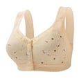 Nokio 3 Pack Daisy Bras For Older Women 2024 Front Close Button Cotton